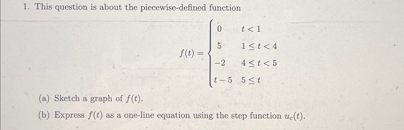 This question is about the piecewise-defined | Chegg.com