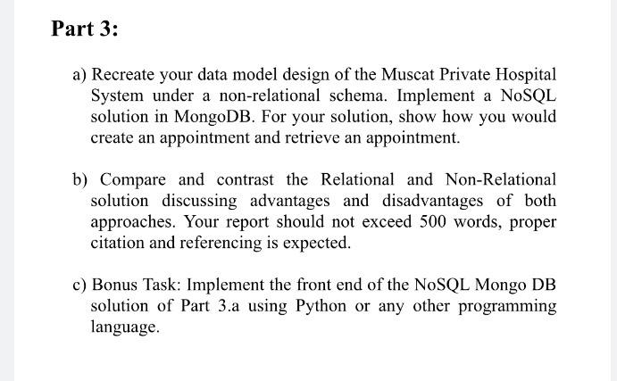 Solved Section 2: Tasks Specification Muscat Private | Chegg.com