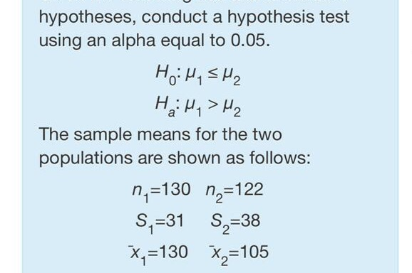 Solved hypotheses, conduct a hypothesis test using an alpha | Chegg.com
