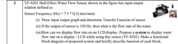 Solved YF-S201 Hall-Effect Water Flow Sensor shown in the | Chegg.com