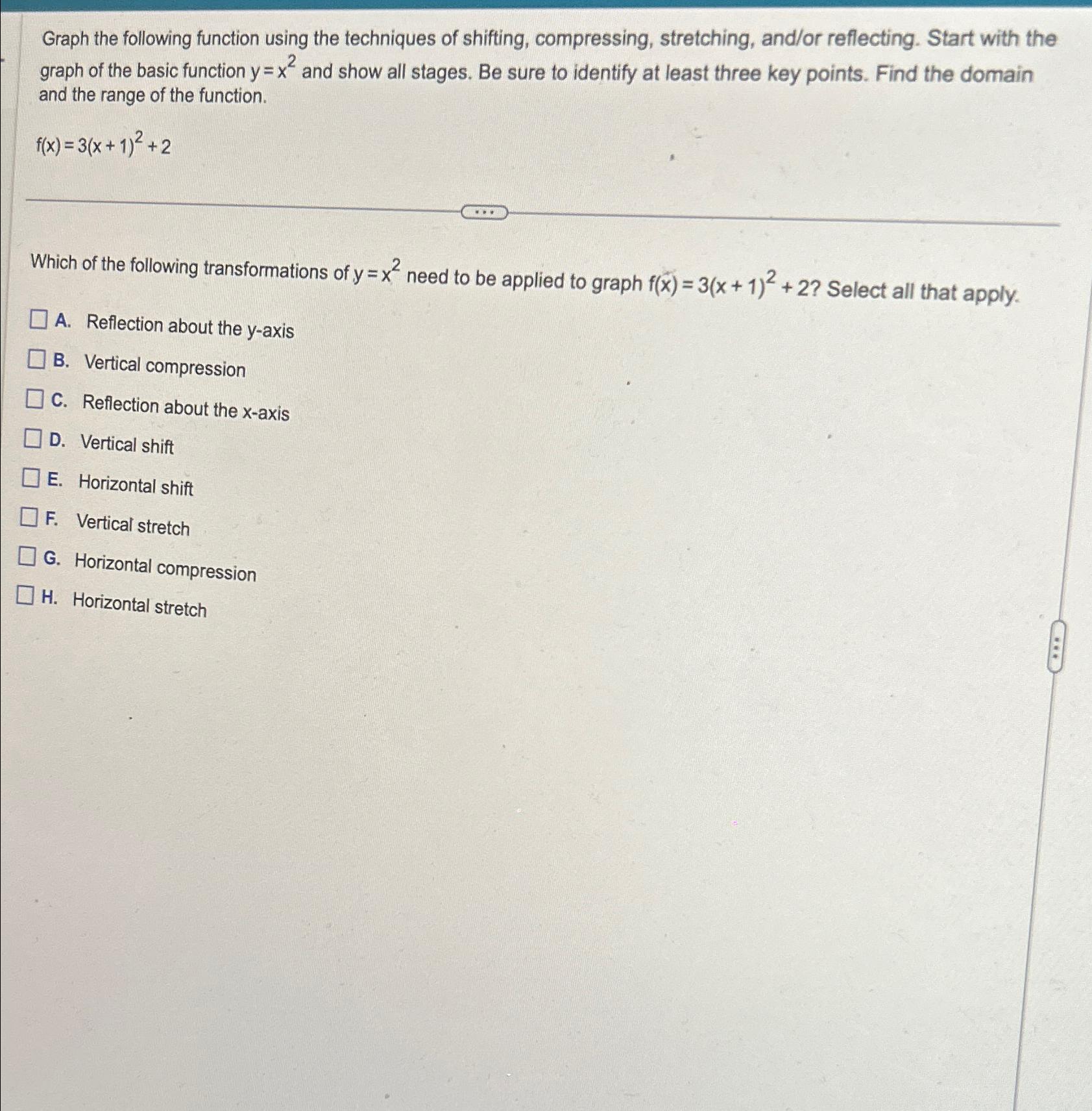 Solved Graph the following function using the techniques of | Chegg.com