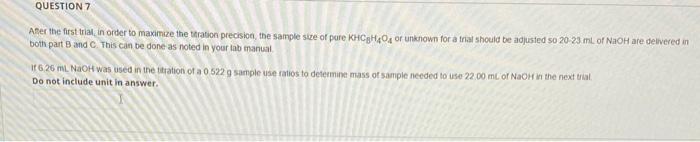 Solved QUESTION 7 Aher the first trial, in order to maximize | Chegg.com