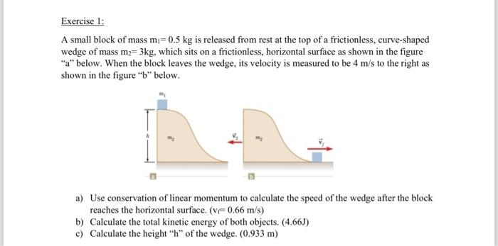Solved A small block of mass m1=0.5 kg is released from rest | Chegg.com
