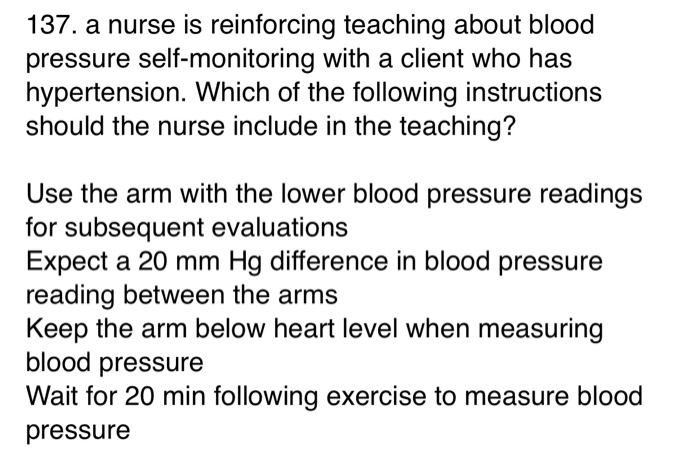 Solved 137. a nurse is reinforcing teaching about blood | Chegg.com
