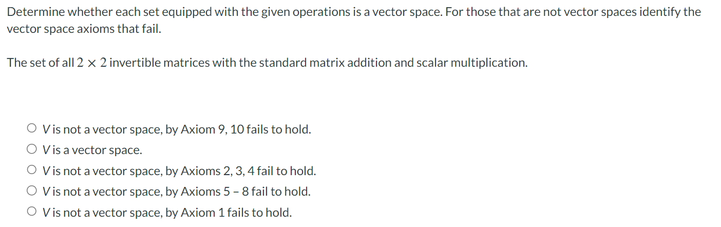 Solved Determine whether each set equipped with the given | Chegg.com