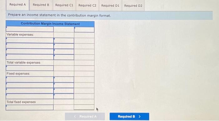 Solved Problem 12-22 (Algo) Prepare a contribution margin | Chegg.com
