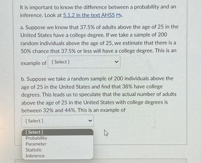 Solved It is important to know the difference between a | Chegg.com