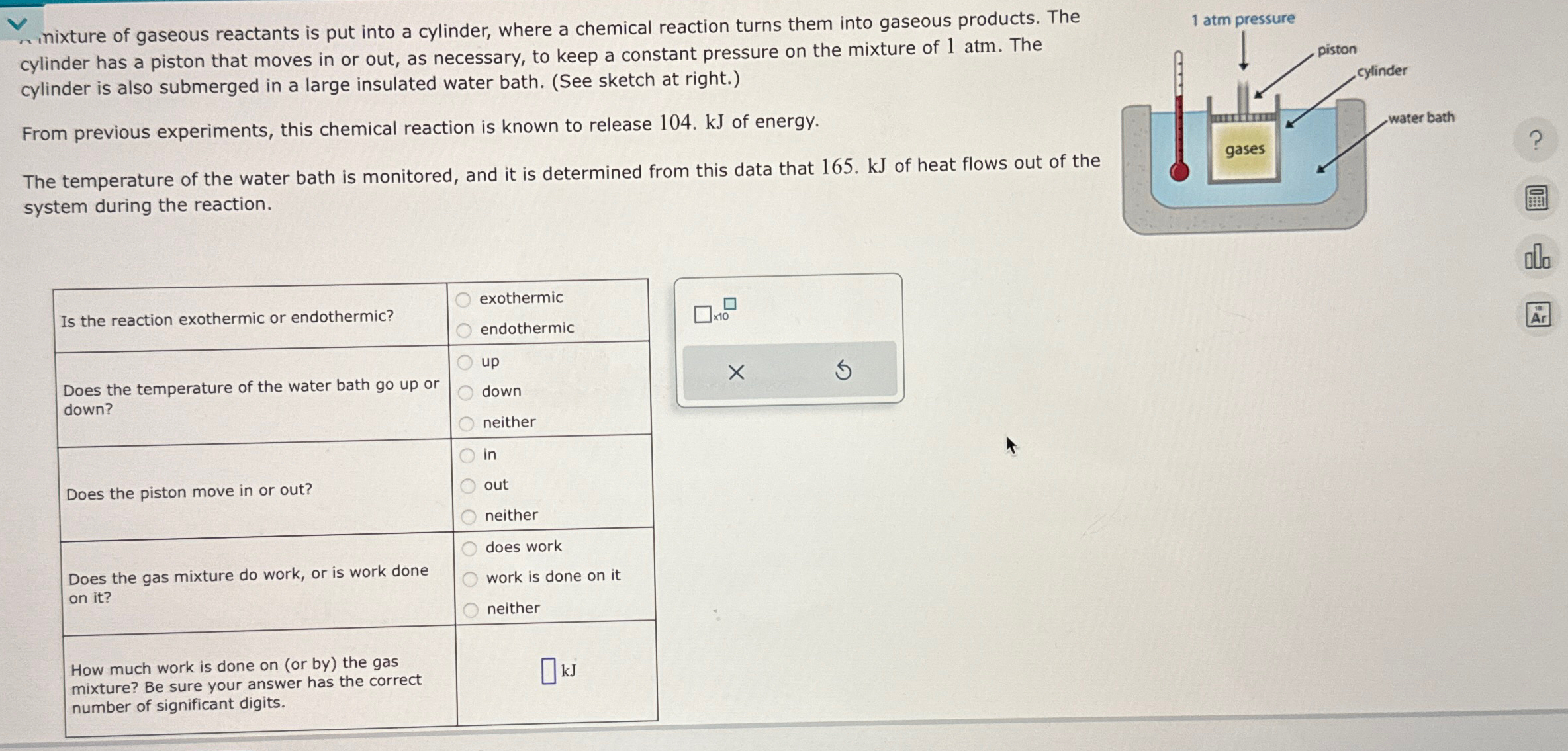 Solved mixture of gaseous reactants is put into a cylinder, | Chegg.com