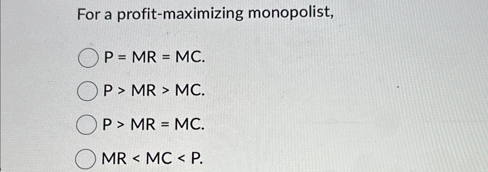 Solved For a profit-maximizing | Chegg.com