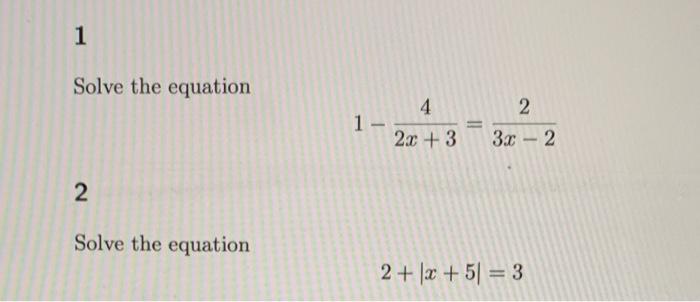 Solved Solve the equation 1−2x+34=3x−22 2 Solve the equation | Chegg.com