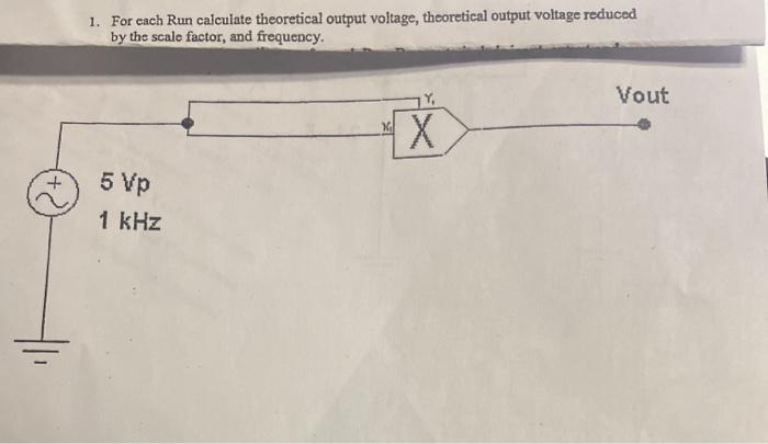Solved 1. For each Run calculate theoretical output voltage, | Chegg.com