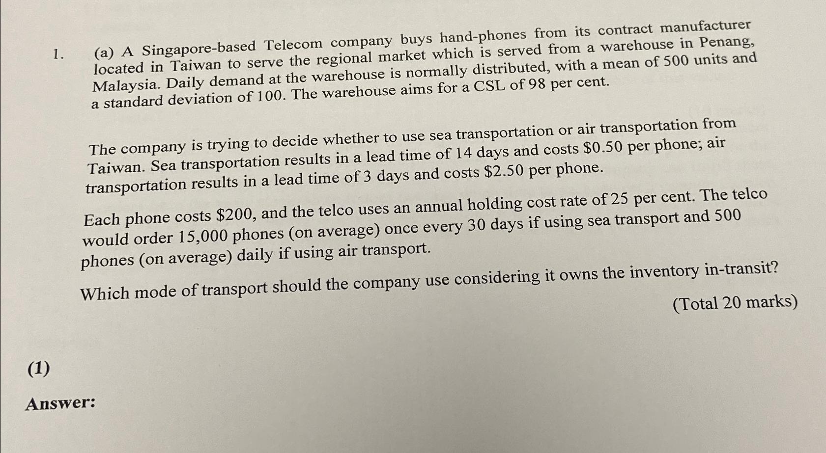Solved (a) ﻿A Singapore-based Telecom company buys | Chegg.com