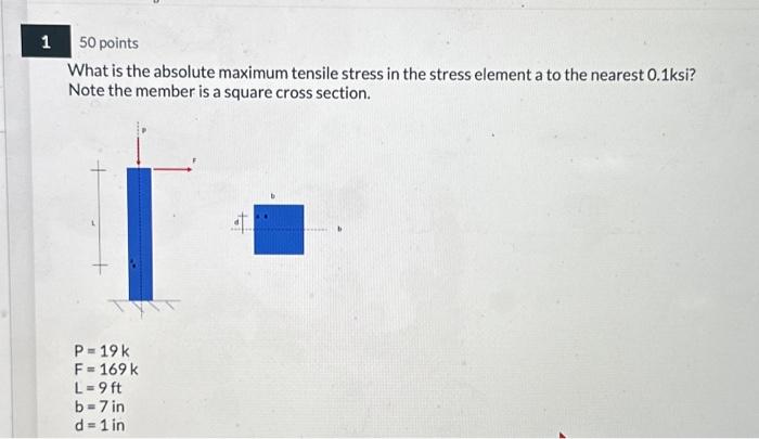 Solved What is the absolute maximum tensile stress in the | Chegg.com