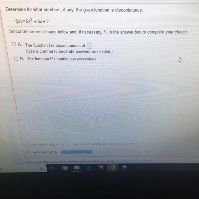Solved Use The Definition Of Continuity To Determine Whether
