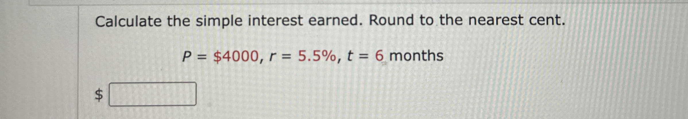 Solved Calculate the simple interest earned. Round to the | Chegg.com