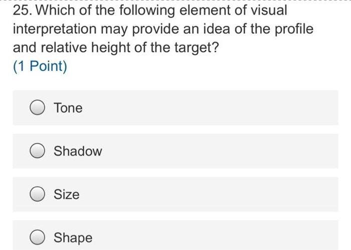 Solved 25. Which of the following element of visual | Chegg.com