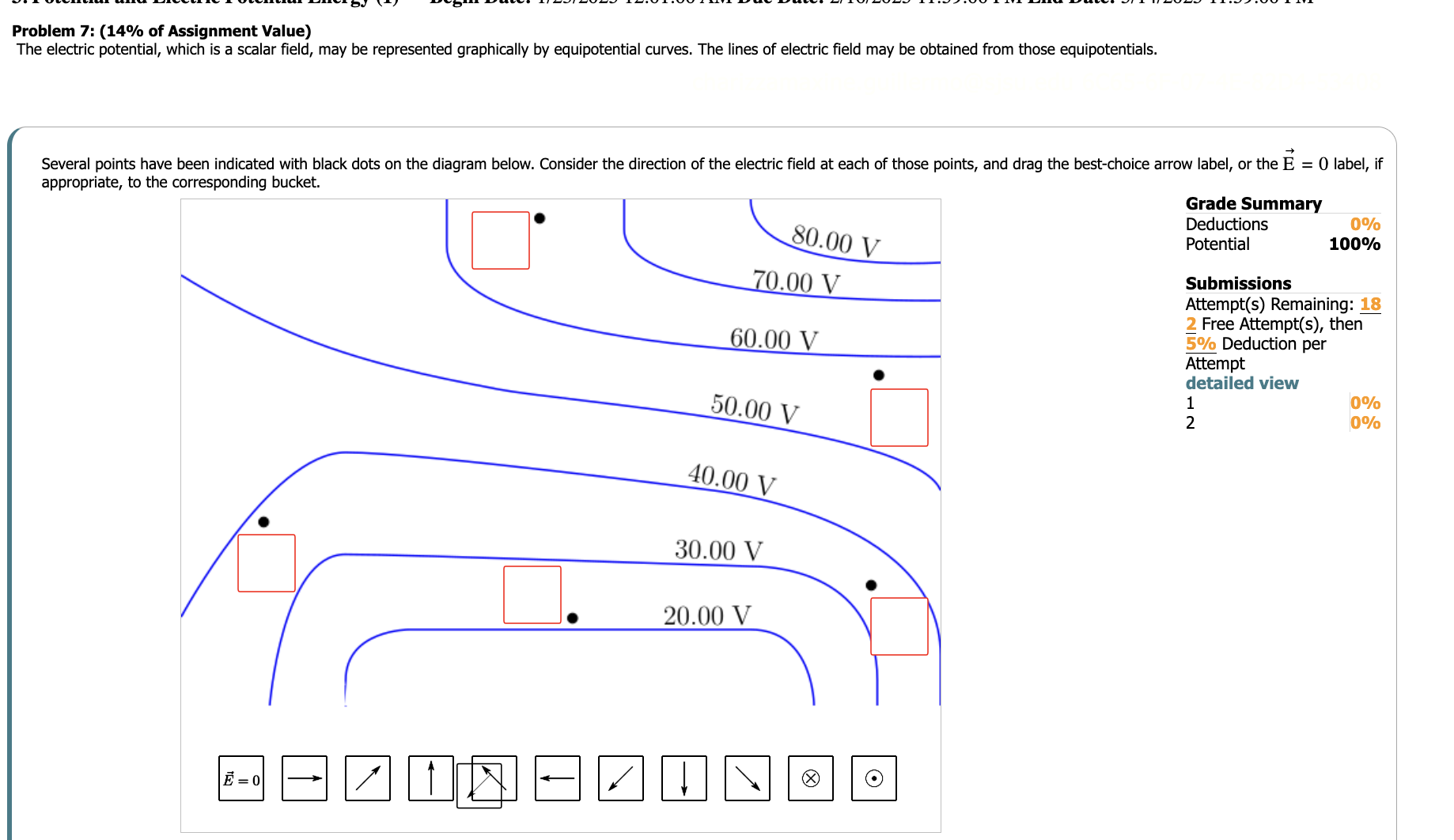 Problem 7: (14\% ﻿of Assignment Value)The electric | Chegg.com