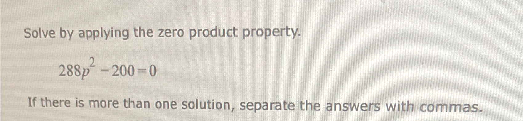 Solved Solve by applying the zero product | Chegg.com