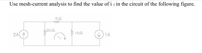 Solved Use mesh-current analysis to find the value of i1 in | Chegg.com