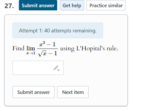 Solved Find limx→1x3-1x2-1 ﻿using L'Hopital's rule. | Chegg.com