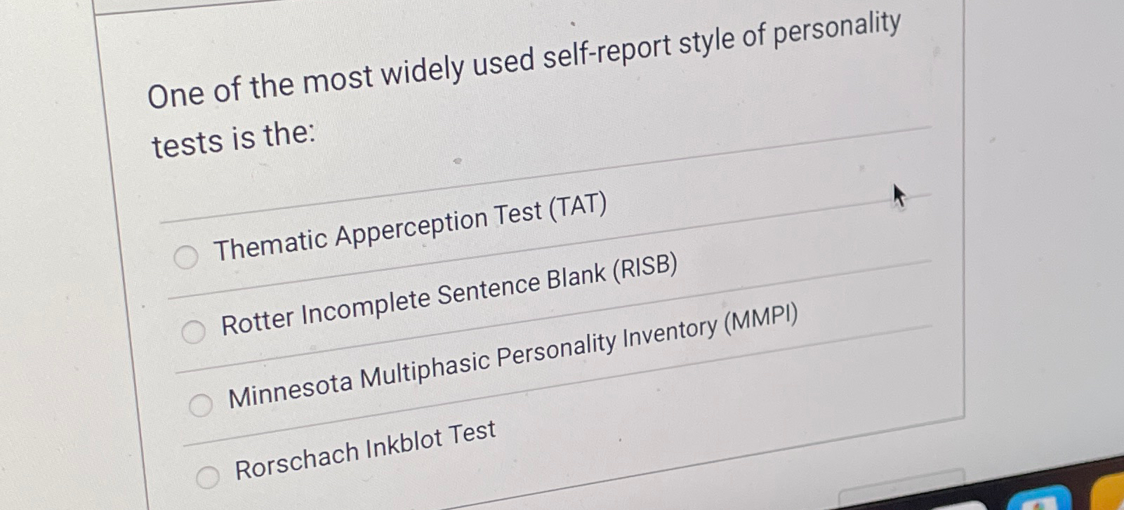Solved One of the most widely used self-report style of | Chegg.com