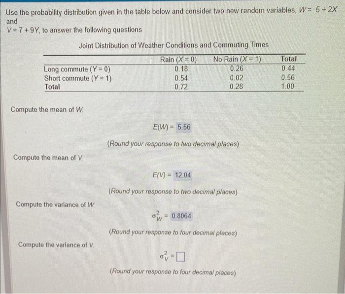 Solved Use the probability distribution given in the table | Chegg.com