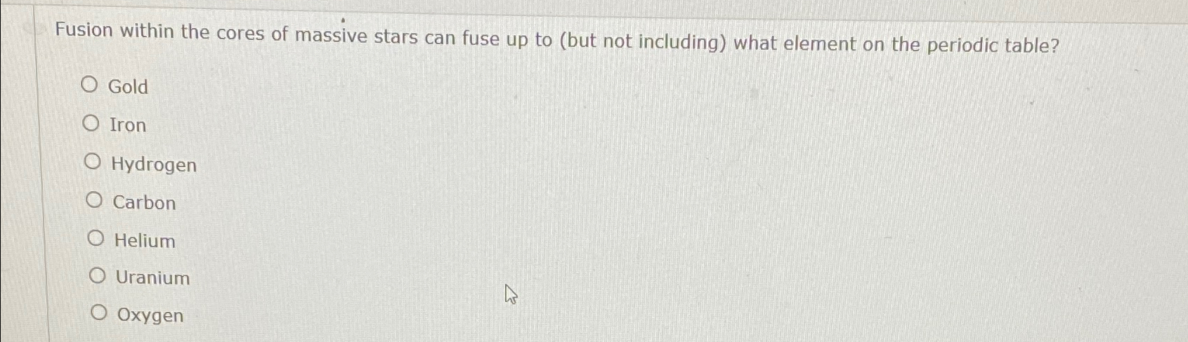 Solved Fusion within the cores of massive stars can fuse up | Chegg.com