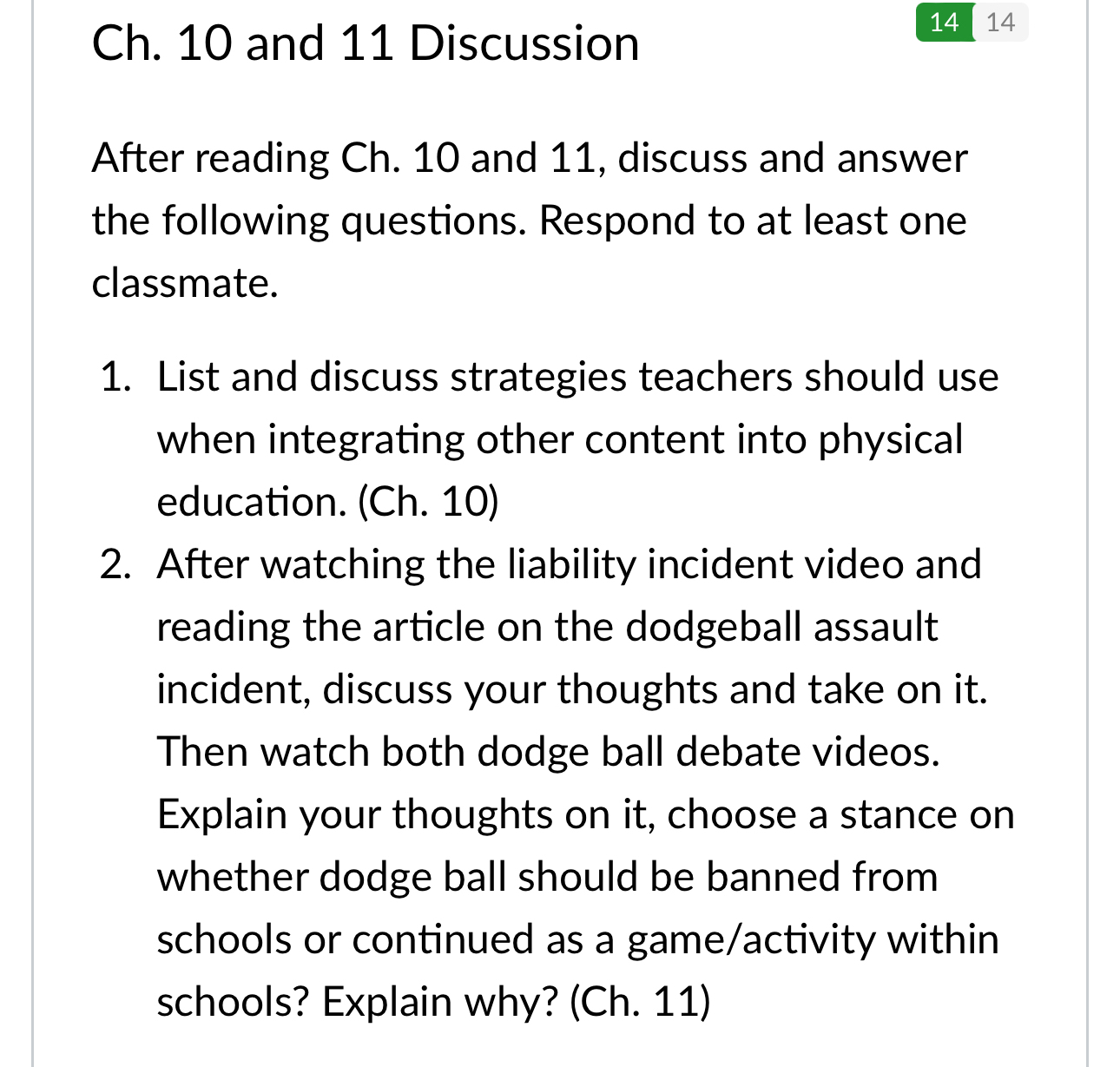 Solved Ch. 10 ﻿and 11 ﻿DiscussionAfter reading Ch. 10 ﻿and | Chegg.com
