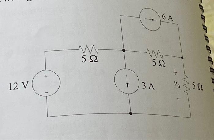 Solved 12 V + Μ 5Ω Μ 3 Α 6Α 5Ω +2 1 w στρι US | Chegg.com