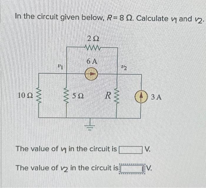 In the circuit given below, R= 8 ohm. Calculate v₁ | Chegg.com