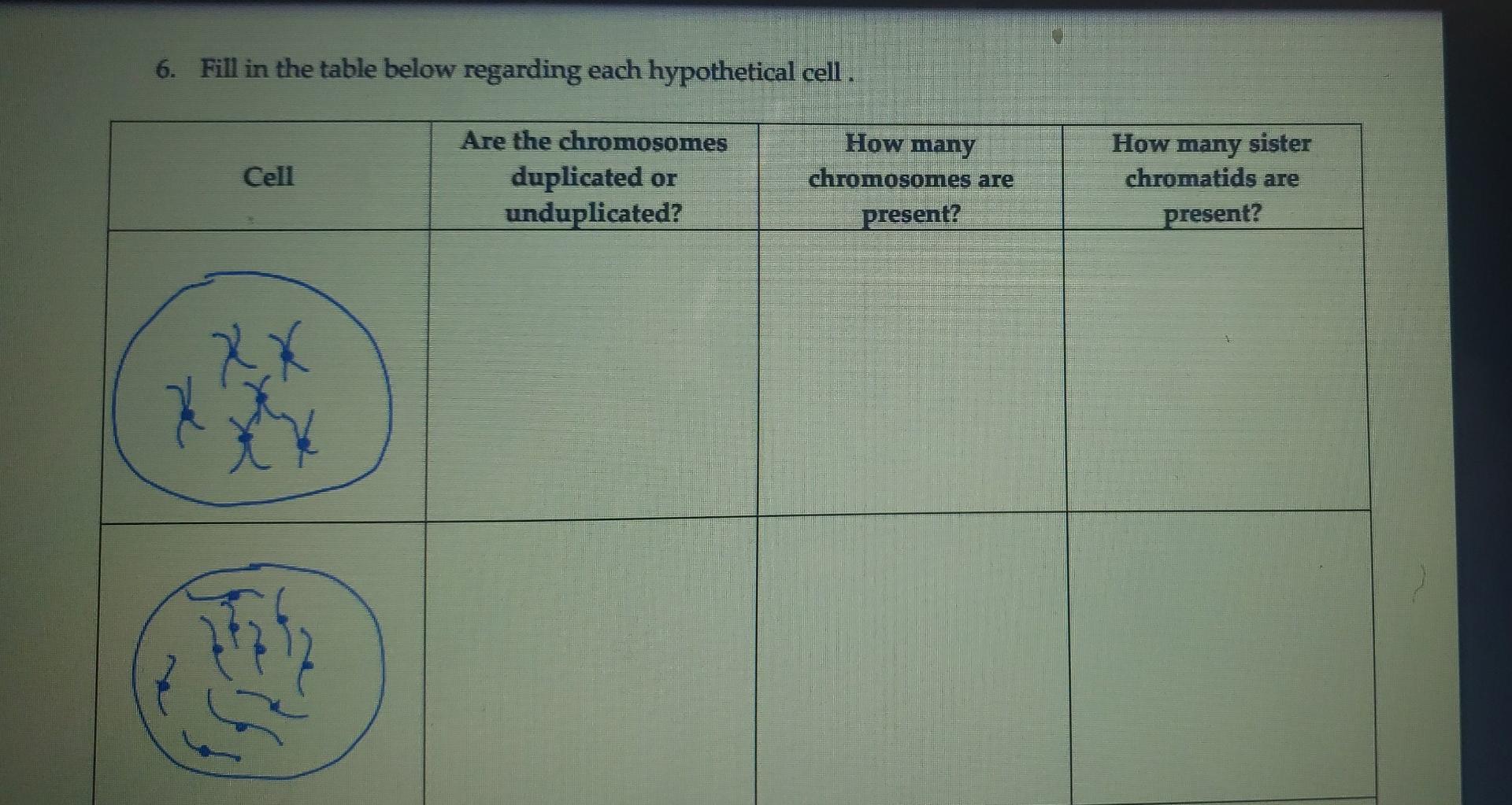 Solved 6. Fill in the table below regarding each | Chegg.com