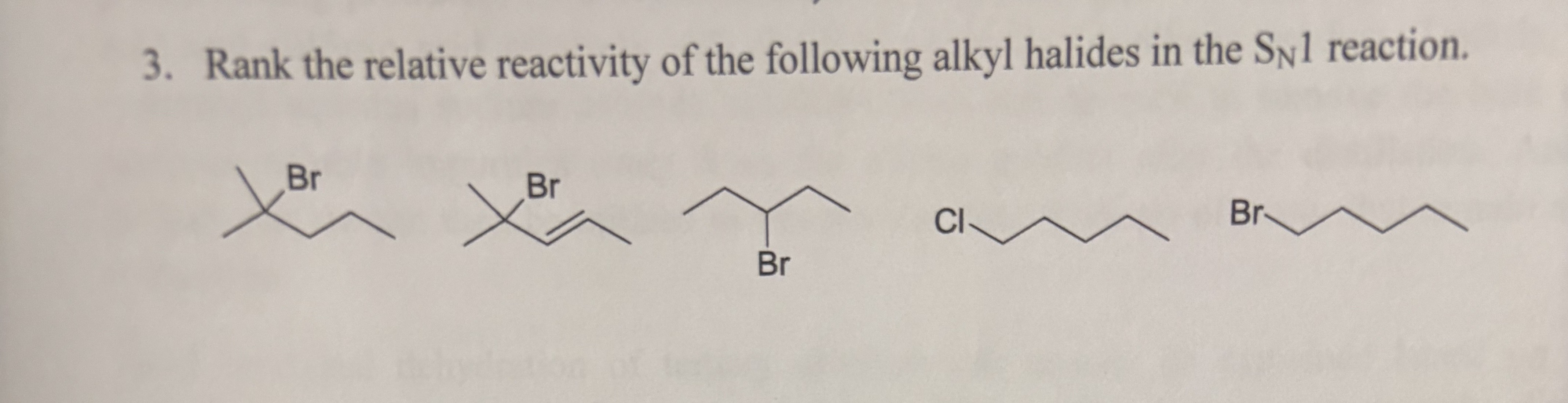Solved Rank the relative reactivity of ﻿the following alkyl | Chegg.com