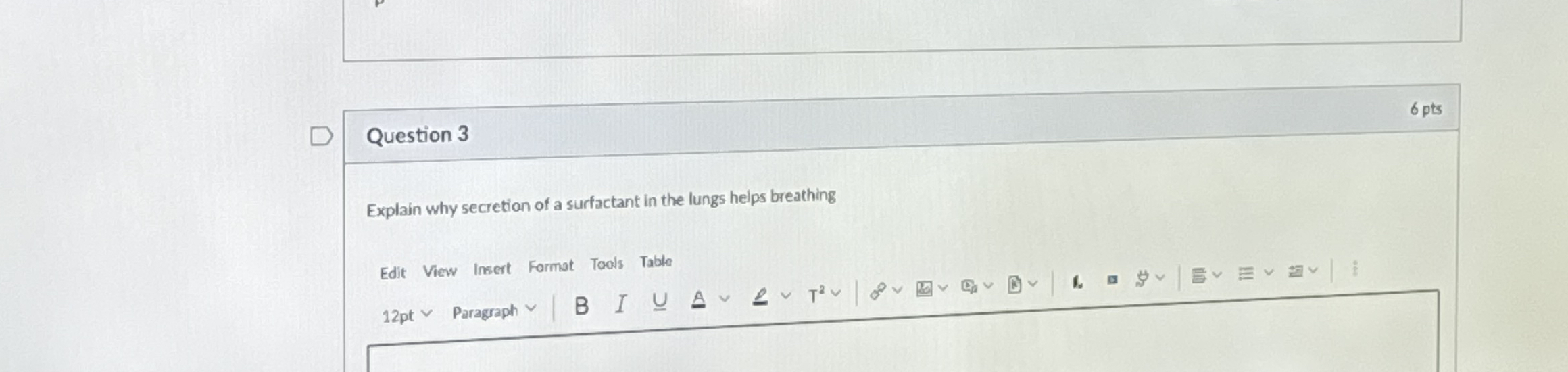 Solved Question 36 ﻿ptsExplain why secretion of a surfactant | Chegg.com