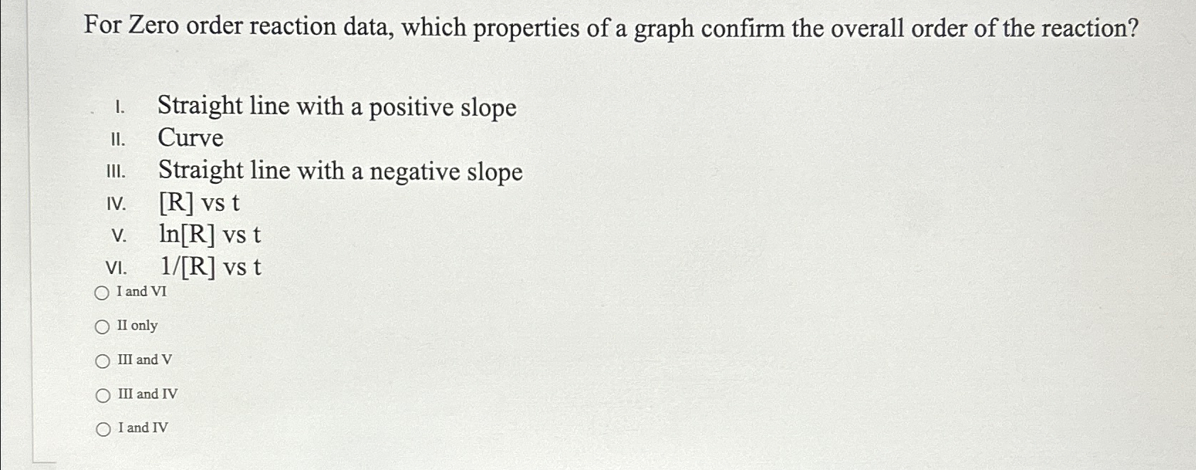Solved For Zero order reaction data, which properties of a | Chegg.com