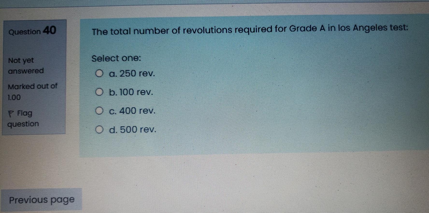 Solved Question 40 The total number of revolutions required | Chegg.com
