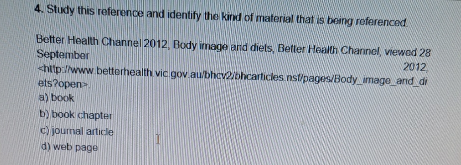 Solved Study this reference and identify the kind of | Chegg.com