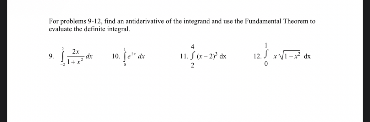 Solved For problems 9-12, ﻿find an antiderivative of the | Chegg.com