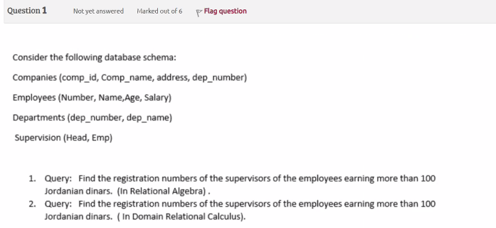 Solved Consider the following database schema:Companies | Chegg.com