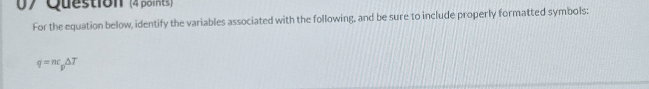 Solved For the equation below, identify the variables | Chegg.com