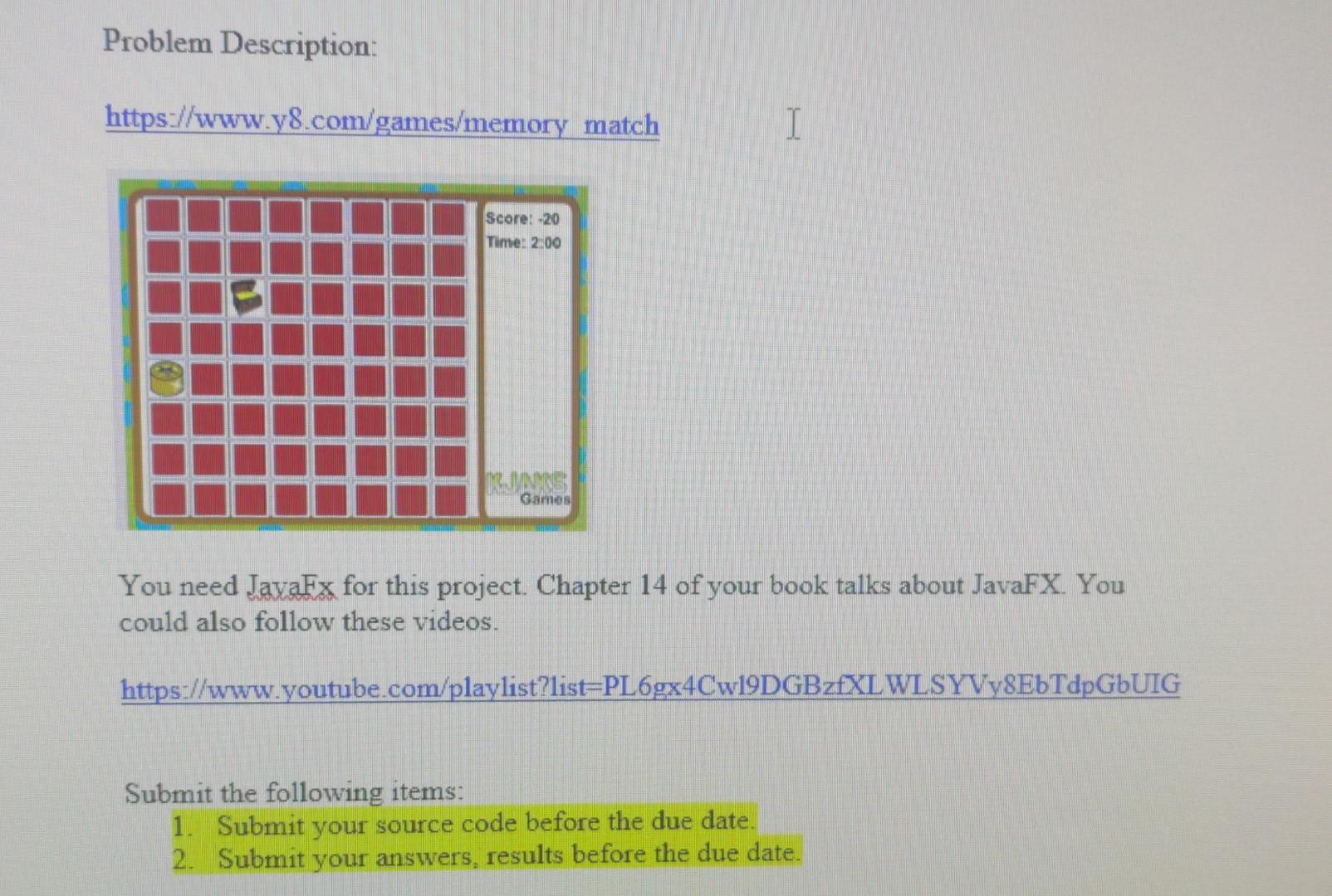 please use javafx and keep the code in one class | Chegg.com