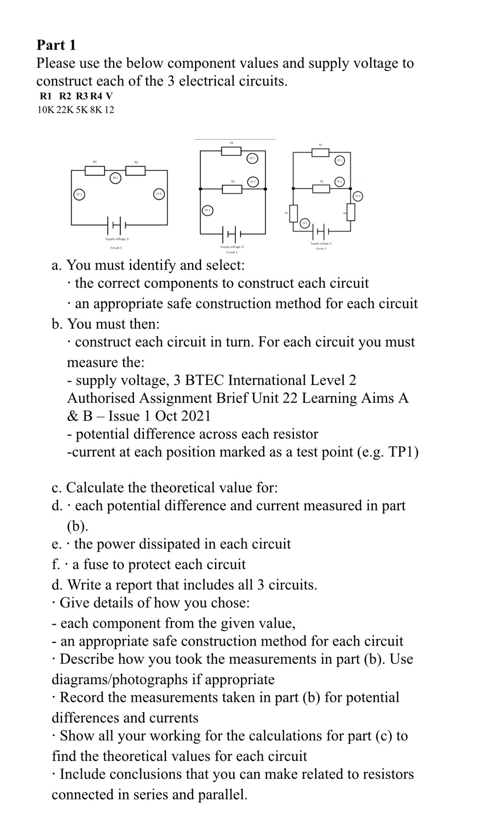 Solved Please use the below component values and supply | Chegg.com