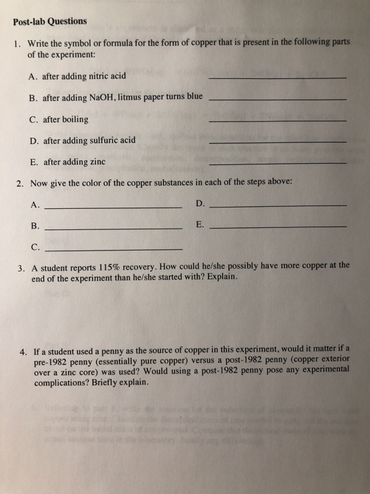 Solved Experiment #6: Synthesis of Copper(II) Compounds The | Chegg.com
