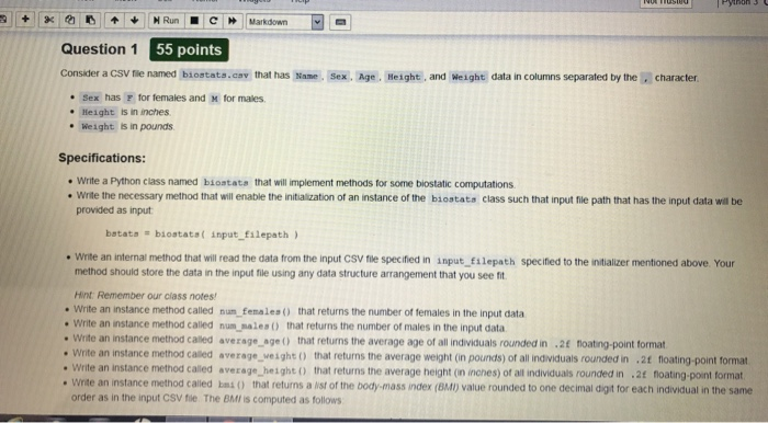Solved 485 + N Run Markdown Question 1 55 points Consider a | Chegg.com