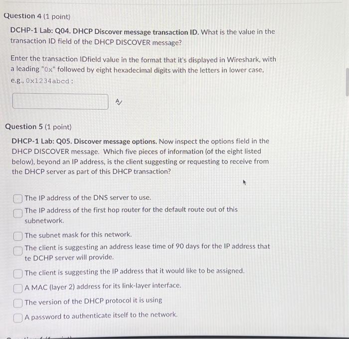 Solved DCHP-1 Lab: Q04. DHCP Discover message transaction | Chegg.com Solved DCHP-1 Lab: Q04. DHCP Discover message transaction | Chegg.com