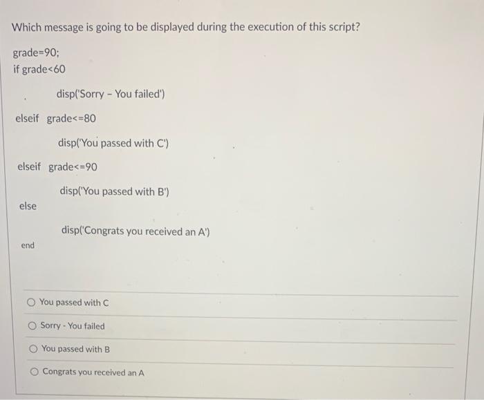 Solved What is the value of x at the end of this script? | Chegg.com