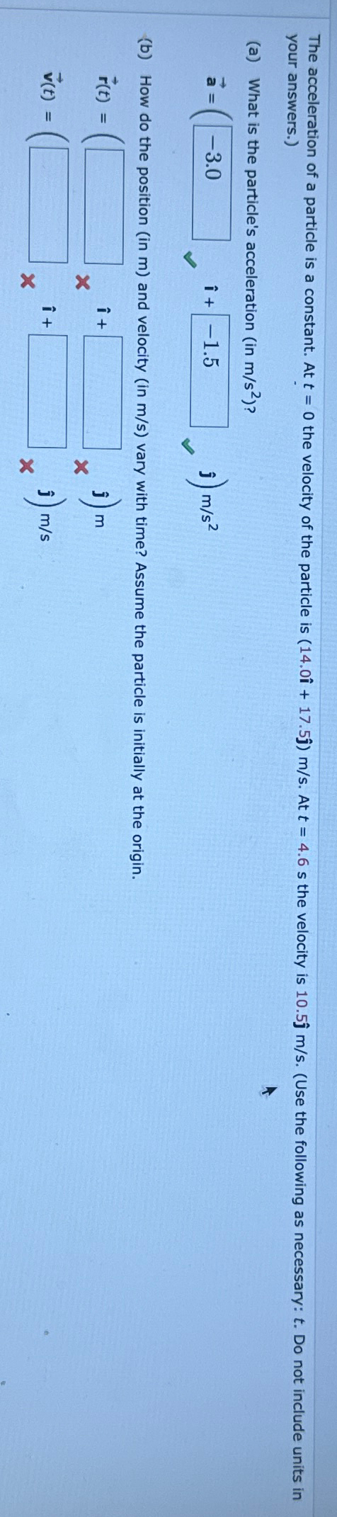 Solved your answers.)(a) ﻿What is the particle's | Chegg.com