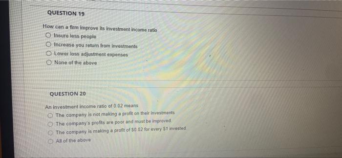 Solved QUESTION 19 How can a firm improve its investment | Chegg.com