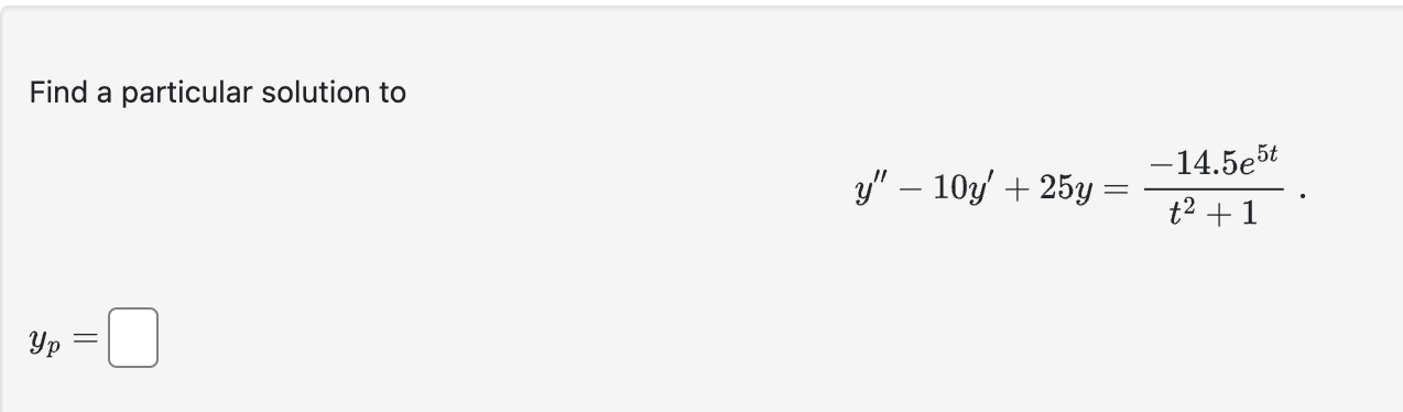 Solved Find a particular solution | Chegg.com