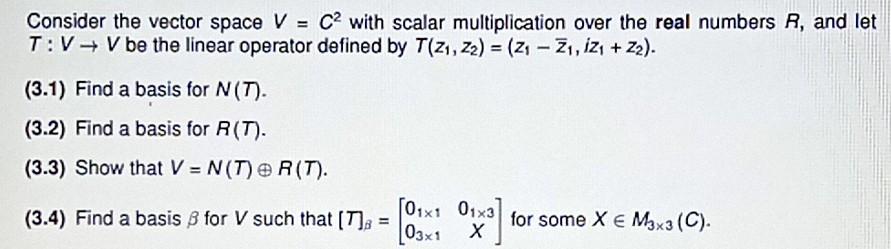 Solved Consider the vector space V=C2 with scalar | Chegg.com