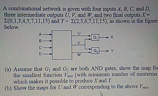 Solved A Combinational Network Is Given With Four Inputs A 8379